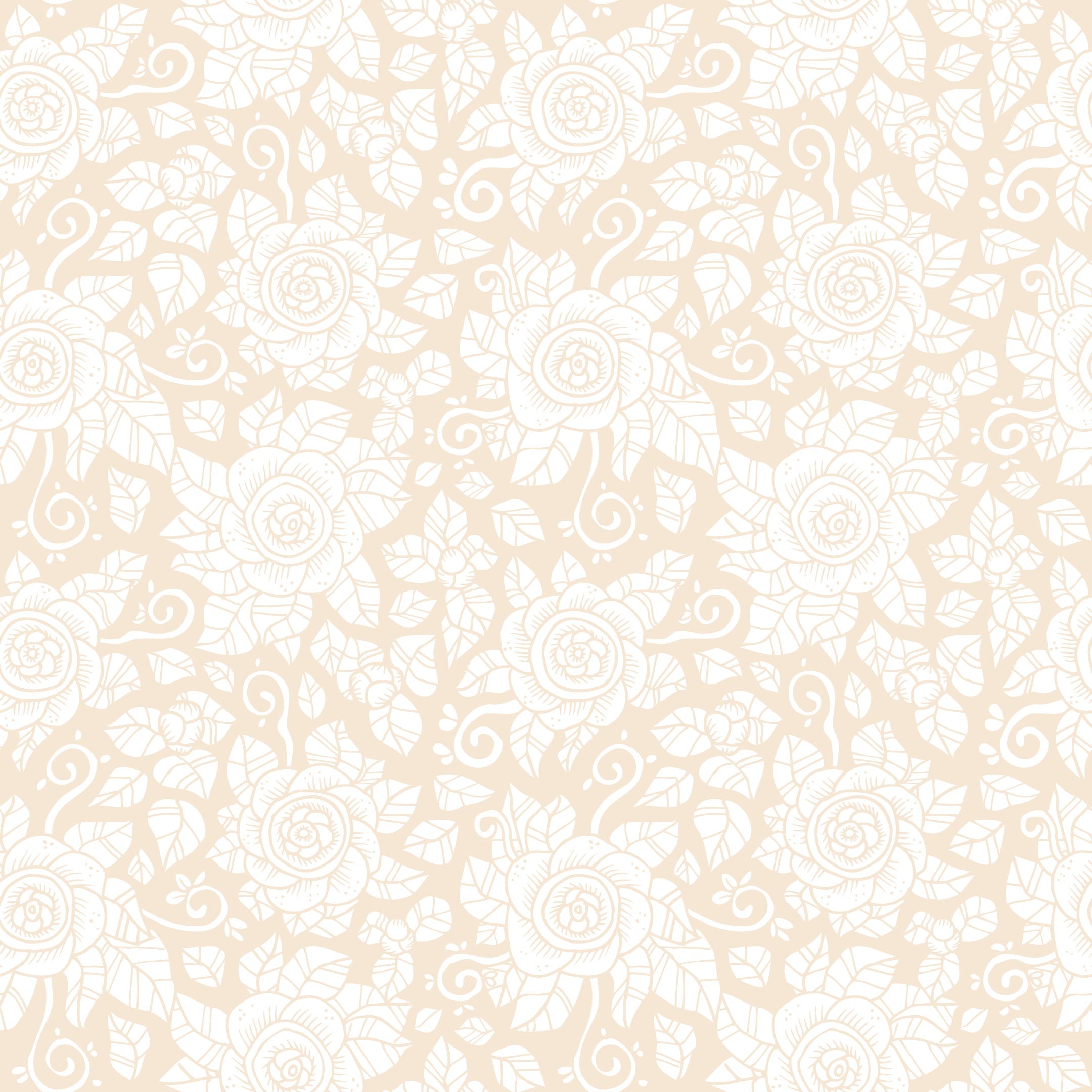 Simplex Roses - Beige Reveal Wallpaper - Hemmavid.se